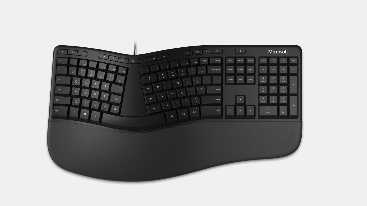 Incase Designed by Microsoft Ergonomic keyboard USB QWERTY Black ...